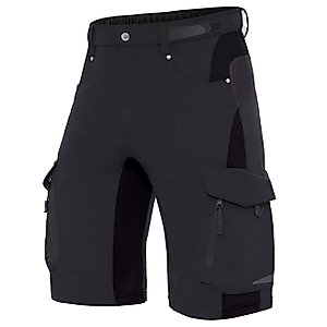 XKTTAC Men's Outdoor Quick Dry Lightweight Stretch Cargo Shorts for Hiking, Tactical, Casual, Fishing, Golf, Camping, Travel (Black, Medium)