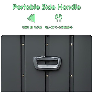 WIIS' IDEA 200 Gallon Storage Deck Box, Outdoor Waterproof Storage Deck Box w/Lockable Lids, Mobility Rollers, Large Storage Container for Patio Furniture for Garden Tools and Pool Supplies, Dark Grey