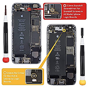 Cell Phone Repair Tool Kit for iPhone, Novoard 14pc Apple iPhone Screwdriver Set with 8 iPhone Tools, Magnetic Phillips, Pentalobe, Triwing, Standoff Screwdriver and Nut Driver for All iPhone Models