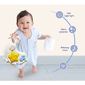 White Noise Machine Baby Soother with Toy Remote,108 Lullaby Baby Sound Machine for Sleeping with Night Light,Portable Sound Machine Baby Toys for Traveling