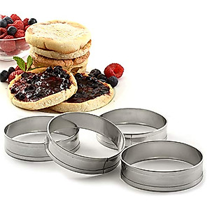 Norpro 3776 Stainless Steel English Muffin Rings, Set of 4, sylver