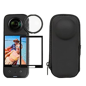 PellKing Accessories kit for Insta360 one X3 Camera,Hard Shell Camera Body case + Sticky Lens Guard + Screen Protective Cover
