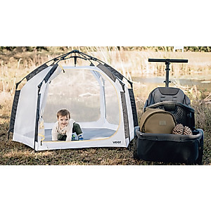 Veer Basecamp | JPMA Certified Portable Pop Up Play Yard/Play Pen for Babies, Toddlers and Kids | Indoor and Outdoor Use | Shade Canopy | Keeps Bugs Out | Playard Safety Certified