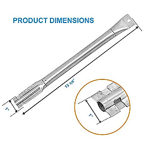 Plowo Stainless Steel Grill Burners Replacement for Charbroil 463248108 463248208 463268007 463268008 463268606 461262407, Thermos 461262407, 15 7/8", 4-Pack