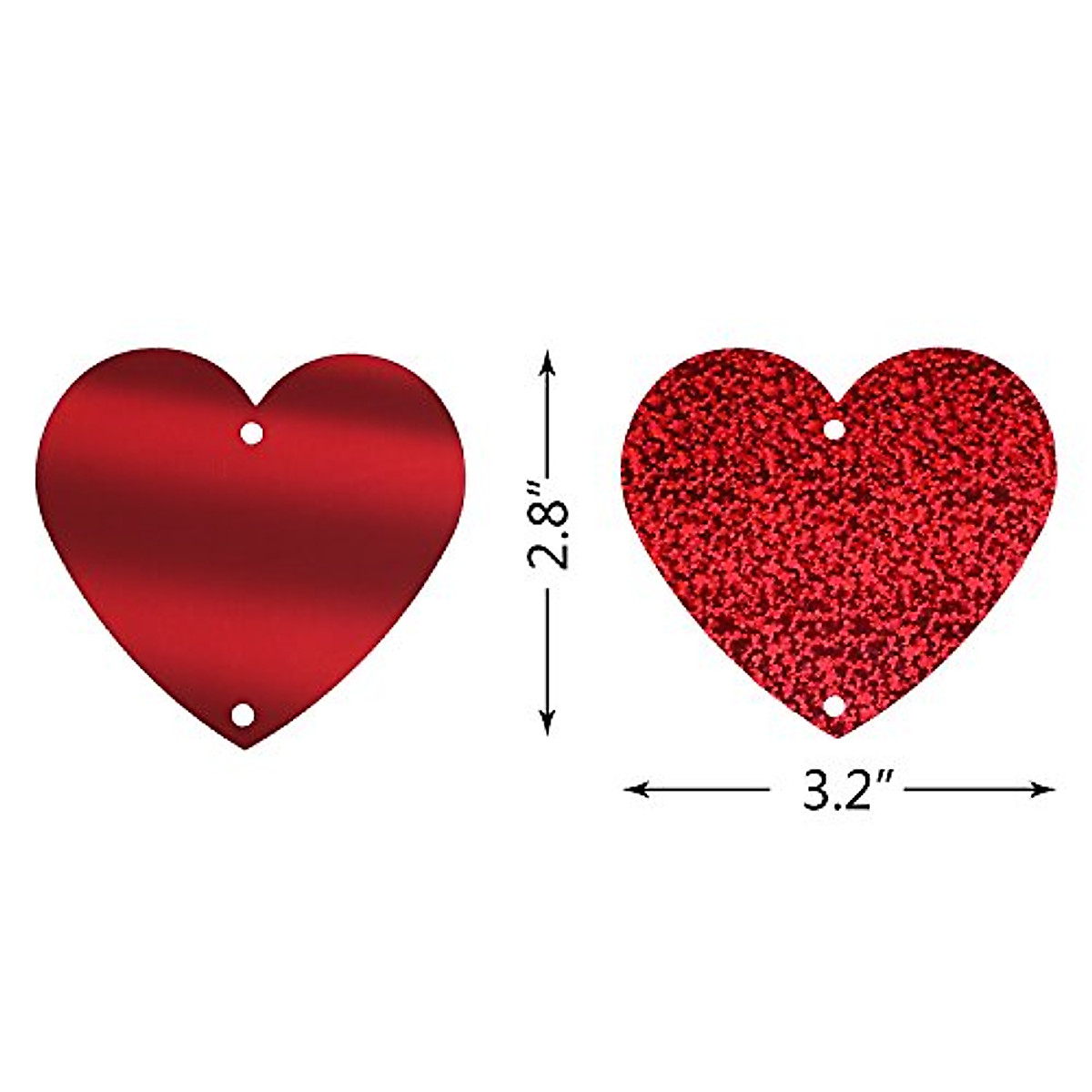 72PCS Valentine’s Day Decorations Red Garland Hanging String Hearts - Valentines Streamer for Home Wedding Anniversary Party Decor