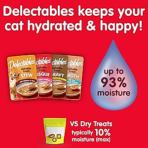 Hartz Delectables Savory Broths Variety Lickable Wet Cat Treats, 12 Count