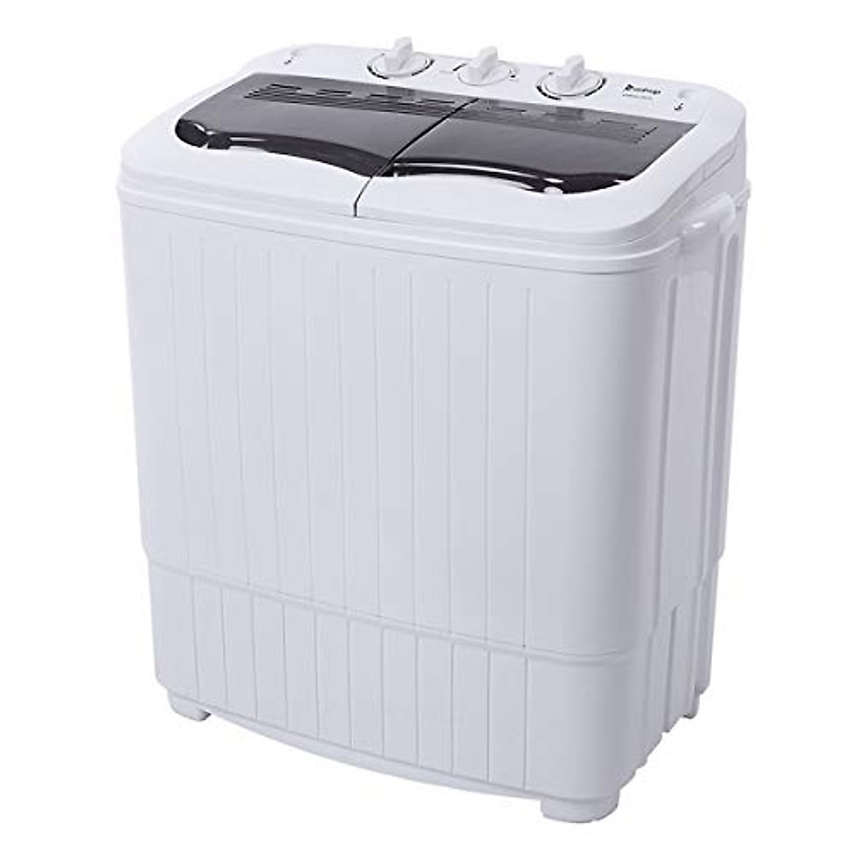 ZOKOP Portable Compact Twin Tub Washing Machine Capacity 14.3lbs 1300rpm/mins Semi-automatic Washer Laundry Machine Dryer Built-in Drain Pump Spin Cycle, Grey, 22.83inch x 14.72inch x 26.38inch