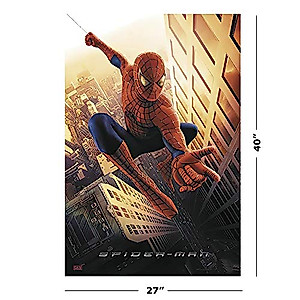 POSTER STOP ONLINE Spider-Man - Movie Poster (Spiderman Swinging in New York City) (Size 27 x 40)