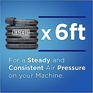 resplabs CPAP Hose - 6 Foot Black-Out Tubing - Universal Tube Compatible with All ResMed and Philips Respironics Machines - 3 Pack