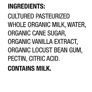 Wallaby Organic Aussie Smooth Whole Milk Regular Yogurt, Vanilla, USDA Organic, 32 oz.