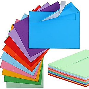 50 Pack Colored Envelopes, 5x7 Envelopes, Card Envelopes A7 Envelopes Envelopes for Invitations, Printable Invitation Envelopes for Weddings, Invitations, Photos, Postcards, Greeting Cards, Mailing