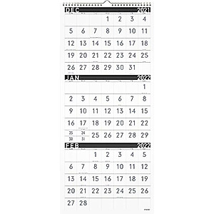 2022 Wall Calendar by AT-A-GLANCE, 12" x 27", Large, 3-Month Reference, Wirebound, Contemporary (PM11X28)