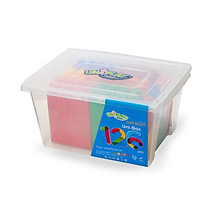 UNiPLAY UNiBOX Soft Building Blocks — Cognitive Development, Chewing Sensory, Toy Learning Stackable Blocks for Ages 3 Months and Up (126-Piece Set)