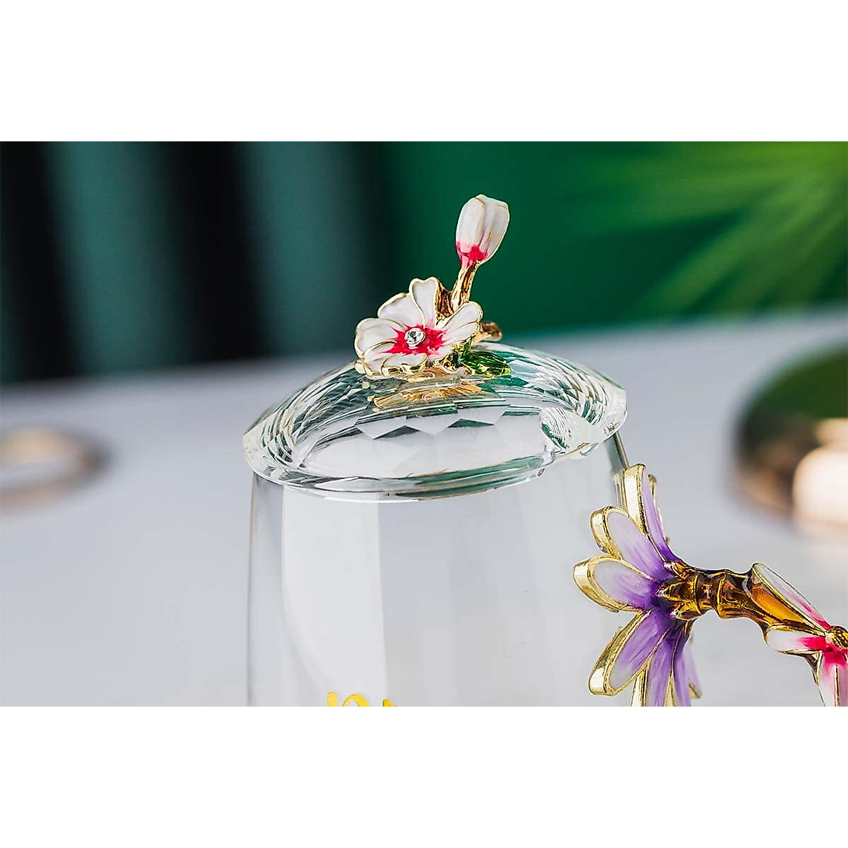 Luka Tech Mothers Day Gifts For Mom ,Daisy Flower Glass Tea Cups Best Mom Ever Gift, Birthday Gifts For Mum Grandma From Daughter Son