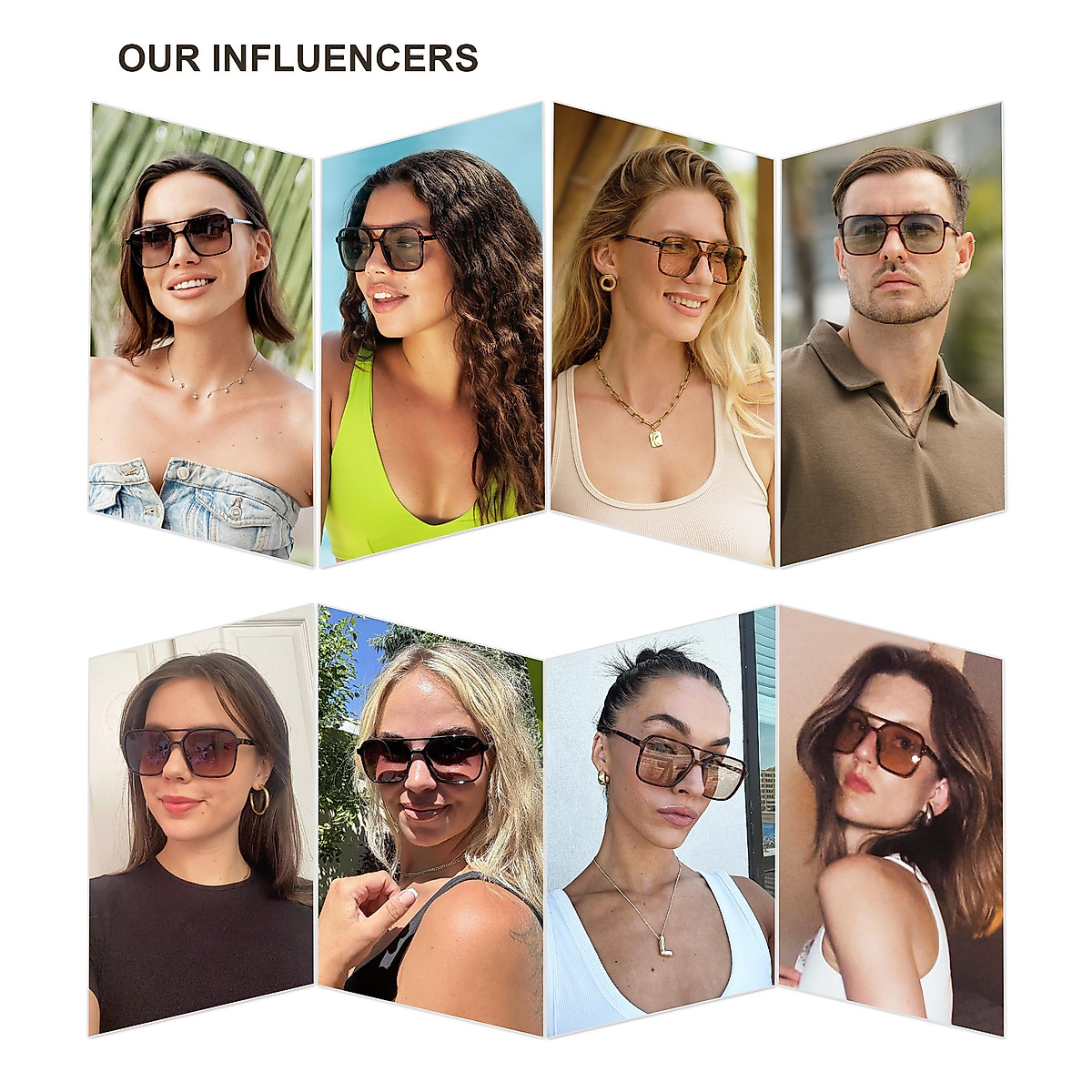 SOJOS Trendy Vintage Aviator Square Sunglasses For Womens Mens Retro 70s UV400 Women Sun Glasses SJ2327 Black Brown Grading Lens