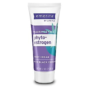 Emerita by Life-flo Phytoestrogen Body Cream, Balancing Cream for Women with Black Cohosh, Red Clover and Ginseng, Made Without Parabens, Fragrance Free, 60-Day Guarantee, Not Tested on Animals, 2oz