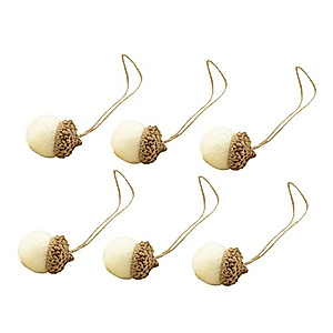 ibasenice 6 1 Felt Garland Christmas Tree Pine Cone Nativity Ornaments Wool Felt Ball Wool Felt Making Pendants DIY Pendant Decorations Material Small Ball Beige Hanging Pinecone