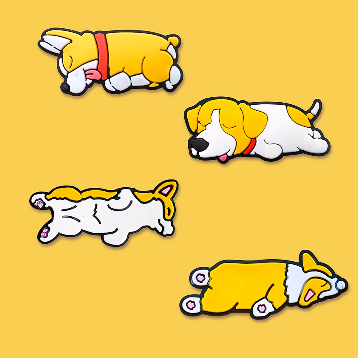 pocpockets 12Pcs Corgi Shoe Charms for Clog, Cute Puppy Dog Charms Decoration for Women Adults (Corgi)