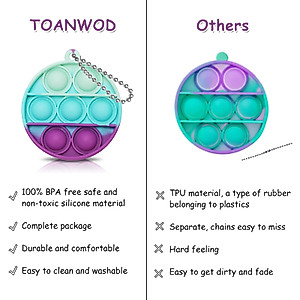 TOANWOD 24PCS Party Favors Pop Fidget Keychain Toy: Mini Party Favors Bubble Toy Pack for Kids - Birthday Goodie Bag Stuffers Gifts in Box - Sensory Classroom Prizes Bulk