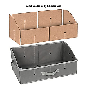 Kntiwiwo Closet Storage Bins Trapezoid Storage Basket, Fabric Storage Bins for closet shelves, Foldable Closet Organizers and Storage Baskets Box with Handles for Bedroom Office,Gray, 4-Pack