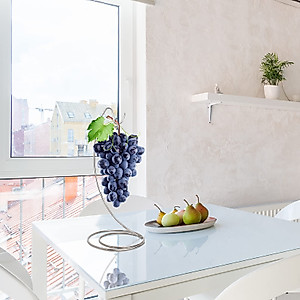 Banana Holder,Multifunctional Fruit Stand for Hanging Bananas, Grapes, Longan and Other Fruits, Stainless Steel Banana Stand with Hooks Silver 12.6x5.7