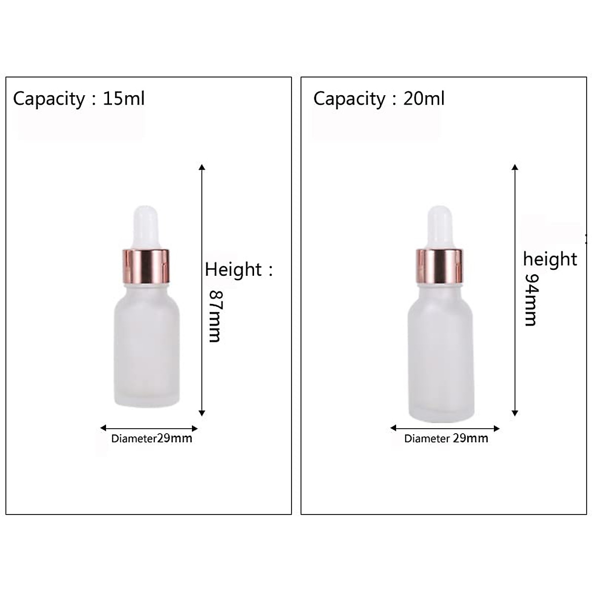 Travel Essential Oil Dropper Bottle - Transparent Frosting Glass Bottle Rubber Essence Cosmetics Dropper Bottles Portable Tincture Bottles With Dropper Empty Bottle Dropper (0.5oz/15ml 6 Pack)