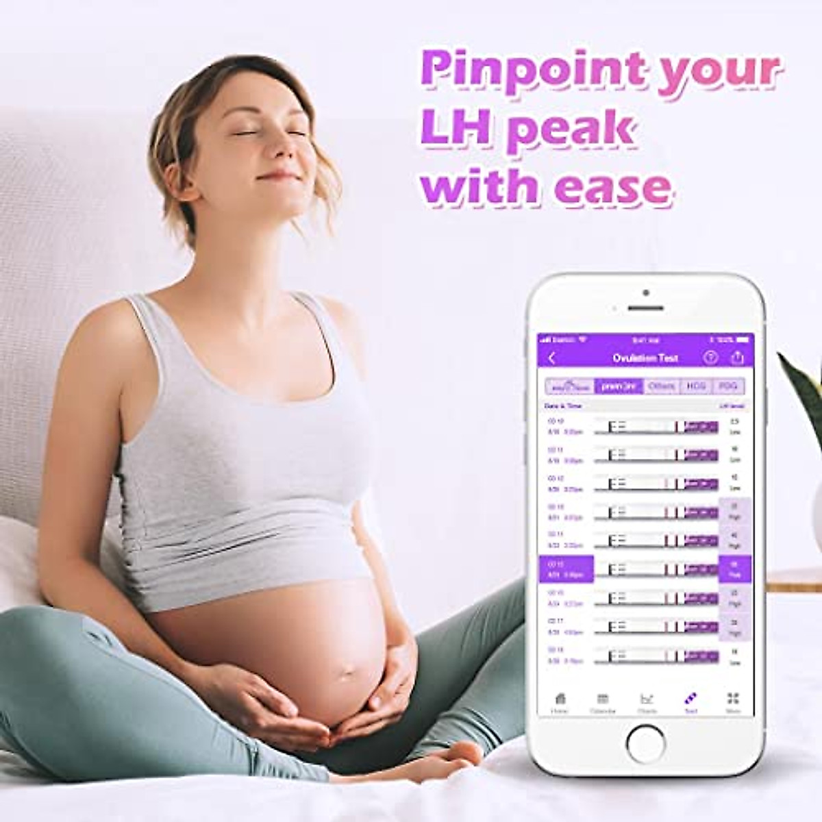 Premom Ovulation & Pregnancy Test Kit: 50 Quantitative Ovulation Strips & 20 Early Pregnancy Detction Tests Combo - Accurate Fertility Tracker OPK with Free APP, 50LH+20HCG PM2-S+PM1-S:50+20