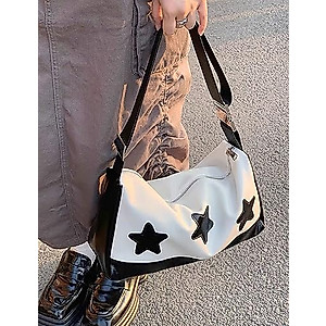 FCOOLYEET Messenger Bag Y2K Aesthetic Star Crossbody Bag Retro Grunge Shoulder Bag for Men and Women (Z#star)