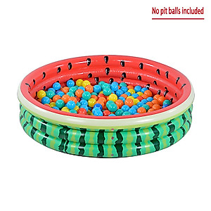 Kiddie Pool, Watermelon 3 Ring Inflatable Pool for Kids, Ideal Water Pool in Summer, 45 Inches Inflatable Swimming Pool, for Ages 3+