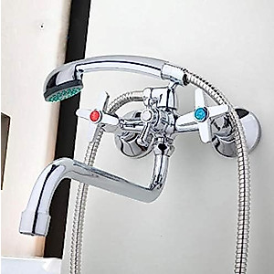 Kitchen Taps Classic Shower Bath Faucet Long Nose Bathtub Mixer Hot And Cold Water Dual Handle Dual Control