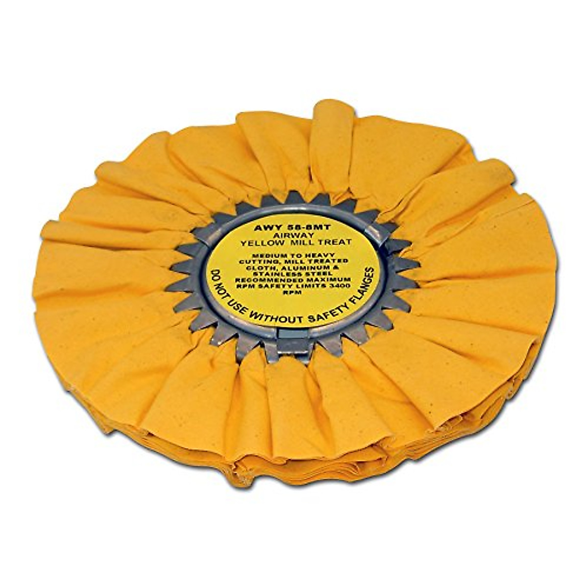 Zephyr Products AWY 58-8 MT Yellow Airway Mill Treat Buffing Wheel