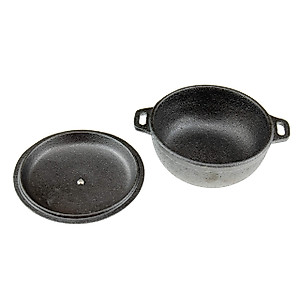 Heavy Duty Pre Seasoned Mini Cast Iron Dutch Oven Set of 3, Oven Safe Cooker, Black