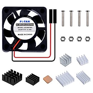 GeeekPi Fan for Raspberry Pi - 30x30x7mm DC 5V Brushless CPU Cooling Fan with 7PCS Heatsink for Pi 4 Model B, 3B+, 3 & Retroflag NESPI CASE Plus (1-Pack)
