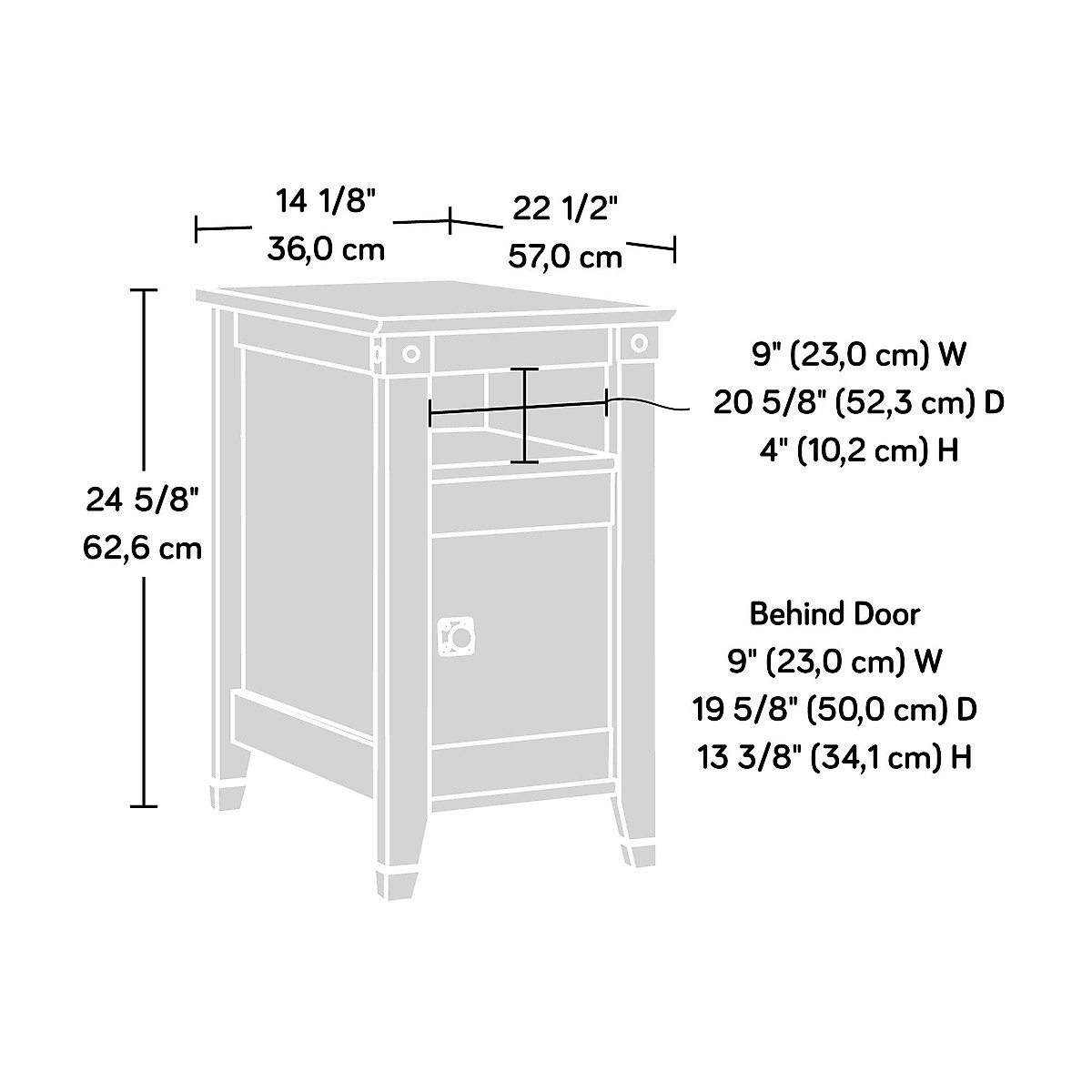 Sauder Carson Forge Side Table, Washington Cherry finish