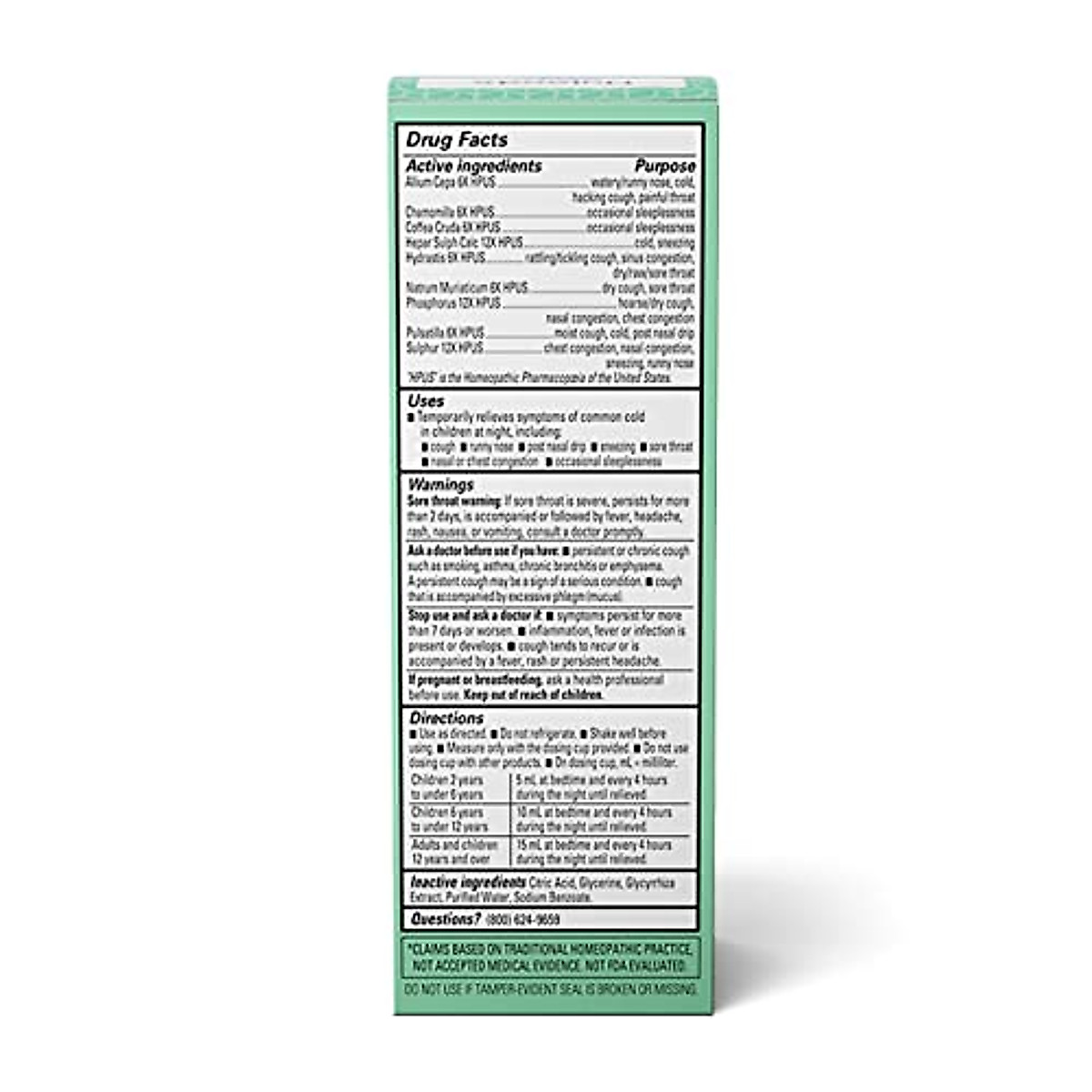 Hyland's Naturals Cold Medicine for Kids Ages 2+, Nighttime Cough Syrup, Decongestant, Allergy & Common Cold Symptom Relief, 4 Fl Oz