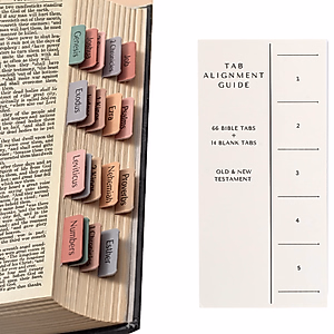 Laminated Bible Tabs - 80 Bible Tabs for Study Bible | New and Old Testament | Bible Tabs for Women
