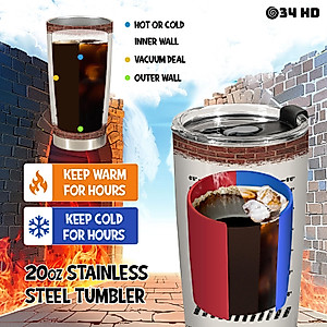 34HD Funny Black Cat Tumbler with Lid, 20 oz Stainless Steel Vacuum Insulated Personal Stalker Coffee Mug, Horror Cup, Cat Lover Gifts for Women Men Birthday Halloween Christmas