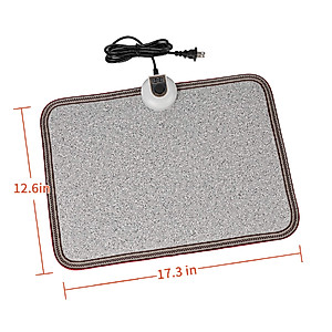 TISHIJIE Electric Heated Floor Mats - AC 110V Foot Heater, Heated Foot Warmer Mat Under Desk for Office and Home (Gray)