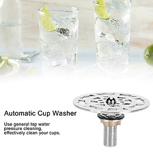 Professional Bar Glass Rinser Faucet Head Stainless Steel Automatic Cup Washer Cleaner Accessory for Bar Hotel Cafe Restaurant Kitchen Sink Accessories