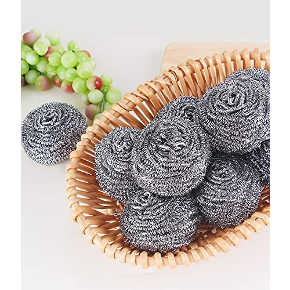 6Pcs Scourer Steel Wool Scrubber - Steel Wool for Cleaning Dish Pots Pans Grills Stainless Steel Scrubber for Kitchen Sinks Cleaning Steel Wool Pads Metal Scrubber