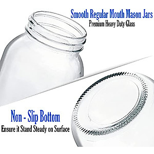 Regular Mouth Mason Jars 8 oz - (4 Pack) - Regular Mouth 8-Ounces Mason Jars With Ball Airtight lids and Bands - For Canning, Fermenting, Pickling, Freezing - Glass jar, Microwave & Dishwasher Safe