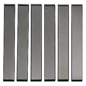Professional Diamond Whetstones, 6 Pack 200#, 300#, 500#, 600#, 800#, 1000# Grit Diamond Sharpening Stones with Non-slip Base Portable Knife Sharpener Stones for Kitchen Outdoor 6.3x0.9in (6Pcs)