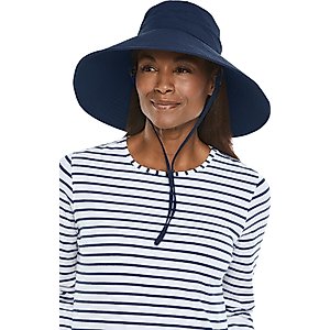 Coolibar UPF 50+ Women's Cyd Travel Beach Hat - Sun Protective (One Size- Navy)