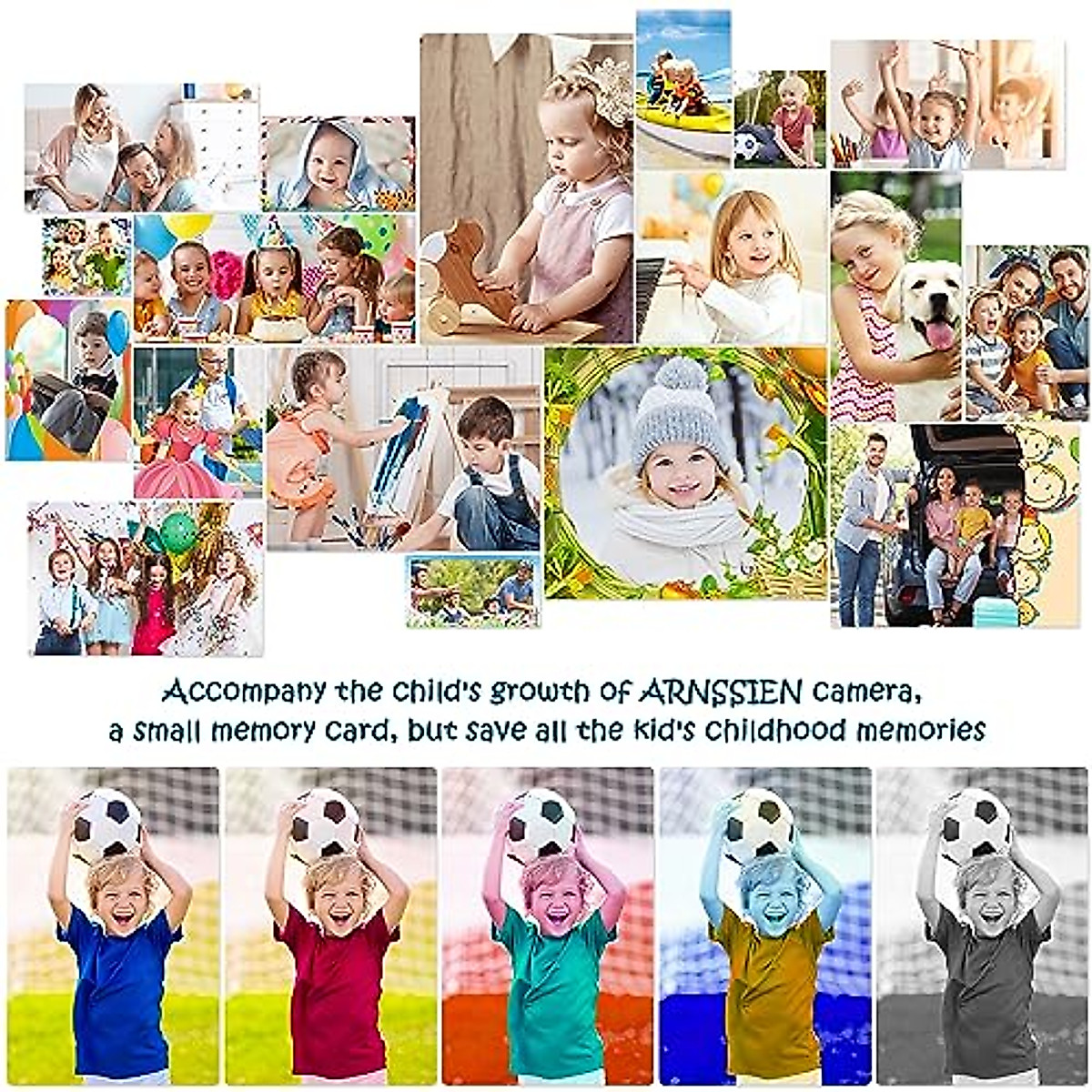 ARNSSIEN Kids Camera Toys for 3-12 Year Old Boys/Girls,Portable Selfie Camera for Kids,HD Digital Video Cameras for Toddler,Chritmas Birthday Festival Gifts for Kids
