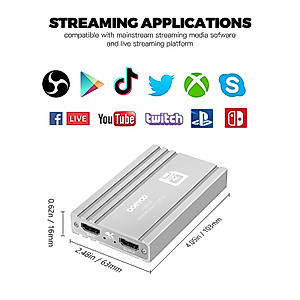 Gaming Video Capture Card 4K/2K/1080P 120 FPS & HDR Passthrough, NV12 Near-Zero Latency, Certified for OBS, USB 3.0, Plug & Play, Record & Stream with PC, PS5, PS4,Xbox, Switch