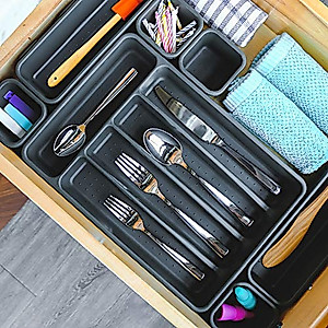 madesmart Value Mini Silverware Tray - Granite | VALUE COLLECTION | 5-Compartments | Kitchen Cutlery and Flatware Organizer |Easy to Clean | BPA-Free