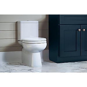 Dalton Toilet Seat Round Soft Close – White Wooden Round Standard Toilet Seat for Bathroom – Design House, 544296