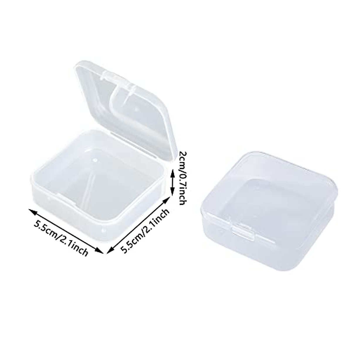 24 Pieces Small Clear Plastic Beads Storage Containers, Storage Box with Hinged Lid for Storing Crafts Jewelry Business Cards Hardware Beads and More