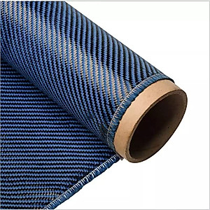 BARTOO 59" x 12" Carbon Fabric Cloth 3K Fabric Cloth (150cmx30cm) 220gsm High Strength Carbon Fiber Fabric (150cmx30cm, Blue, 1)