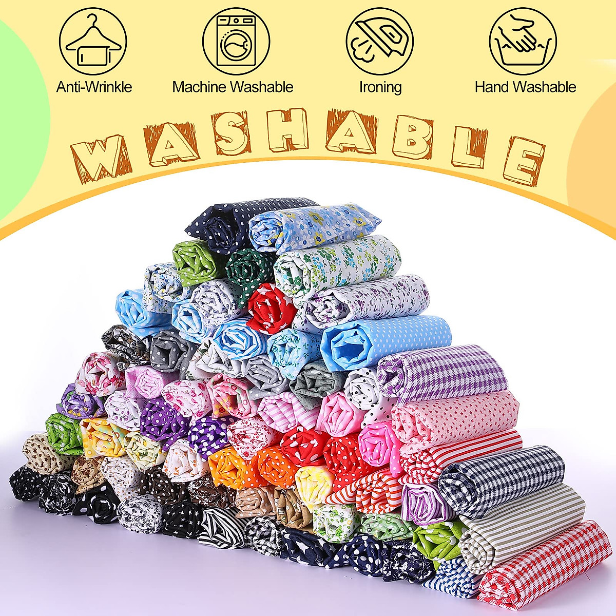 Macarrie 70 Pcs Cotton Fat Quarters Quilting 20 x 20 Inch Fabric Bundles Floral Printed Cloth Sewing Supplies Fabric Multicolor Fabric Squares for DIY Quilting Patchwork Scrapbooking Craft